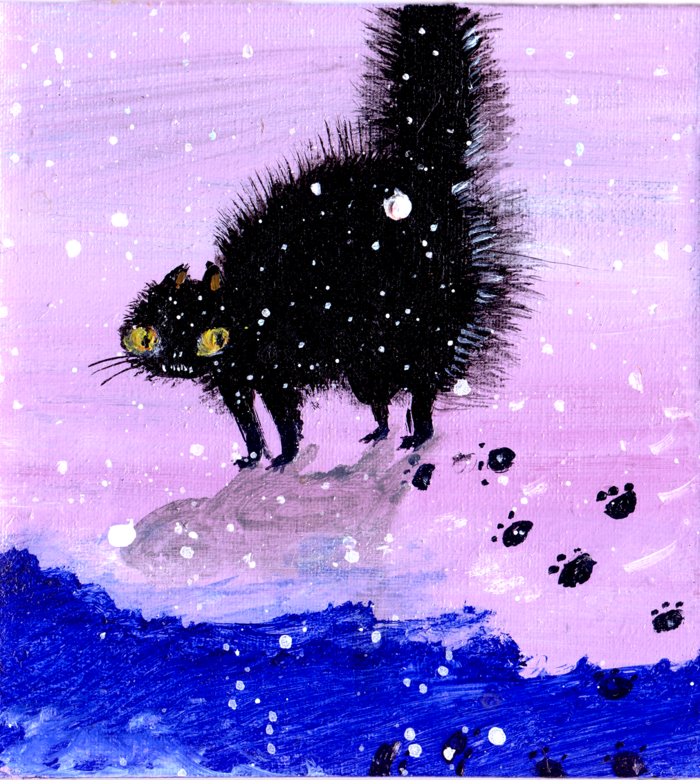 Иллюстрация Первый снег в стиле скетчи | Illustrators.ru