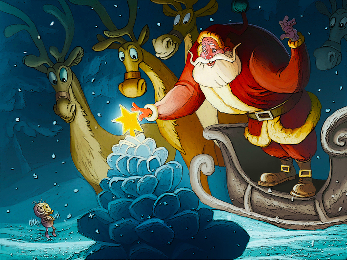 Иллюстрация дед мороз в стиле персонажи | Illustrators.ru