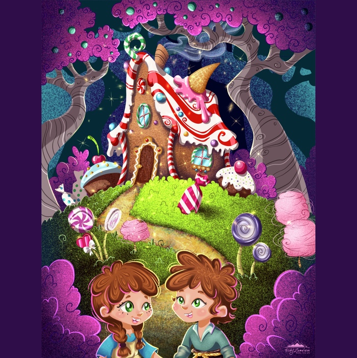 Иллюстрация Пряничный домик в стиле 2d | Illustrators.ru