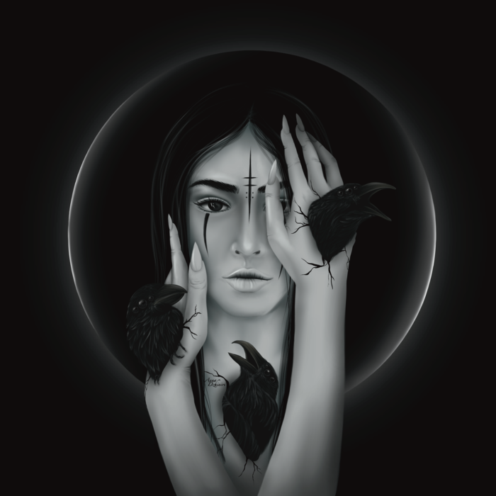 Иллюстрация Тэнгу. Ворон | Illustrators.ru