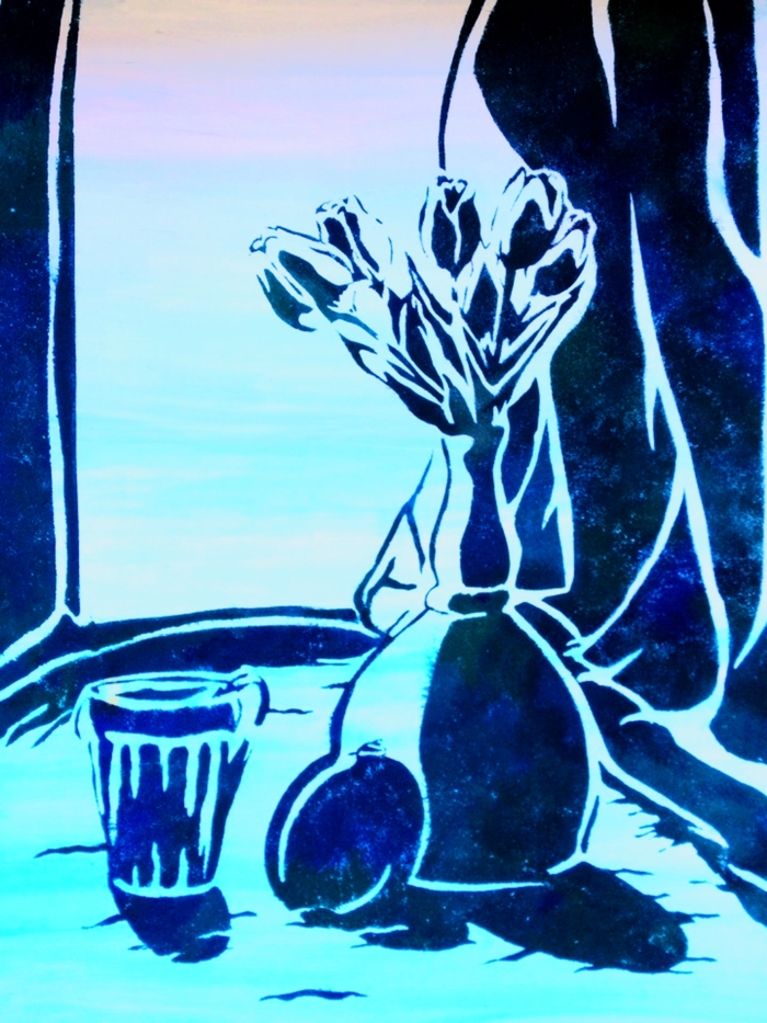 Иллюстрация Ваза с тюльпанами