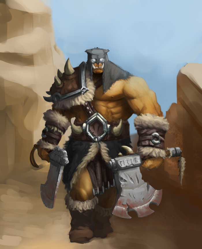 Иллюстрация Beast-master, Rexxar в стиле 2d | Illustrators.ru