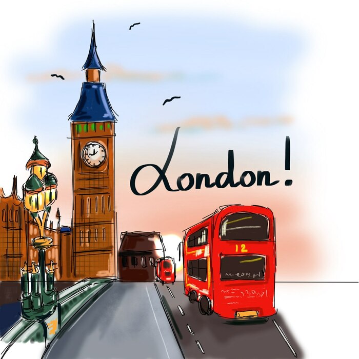 Иллюстрация London is… в стиле 2d, детский, компьютерная графика