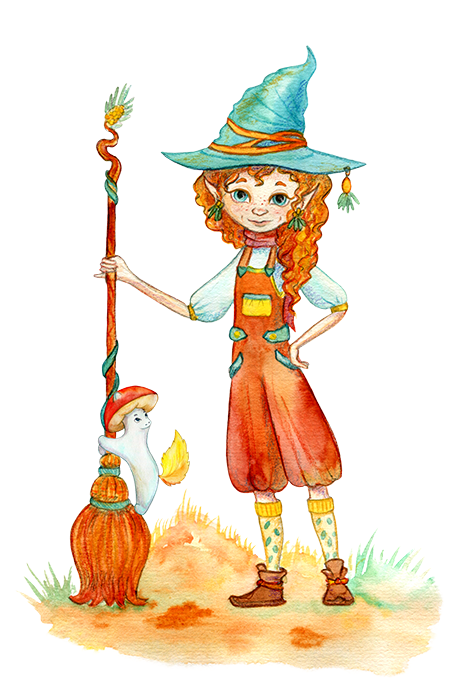 Иллюстрация Рыжая ведьма в стиле 2d | Illustrators.ru