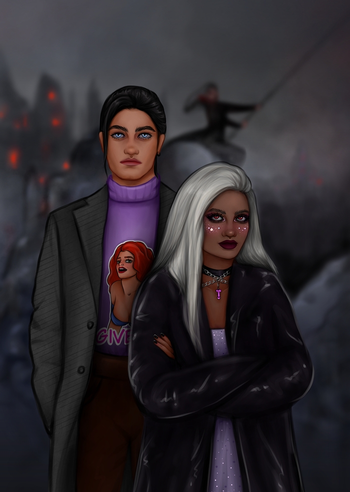 Иллюстрация Demons в стиле 2d, компьютерная графика