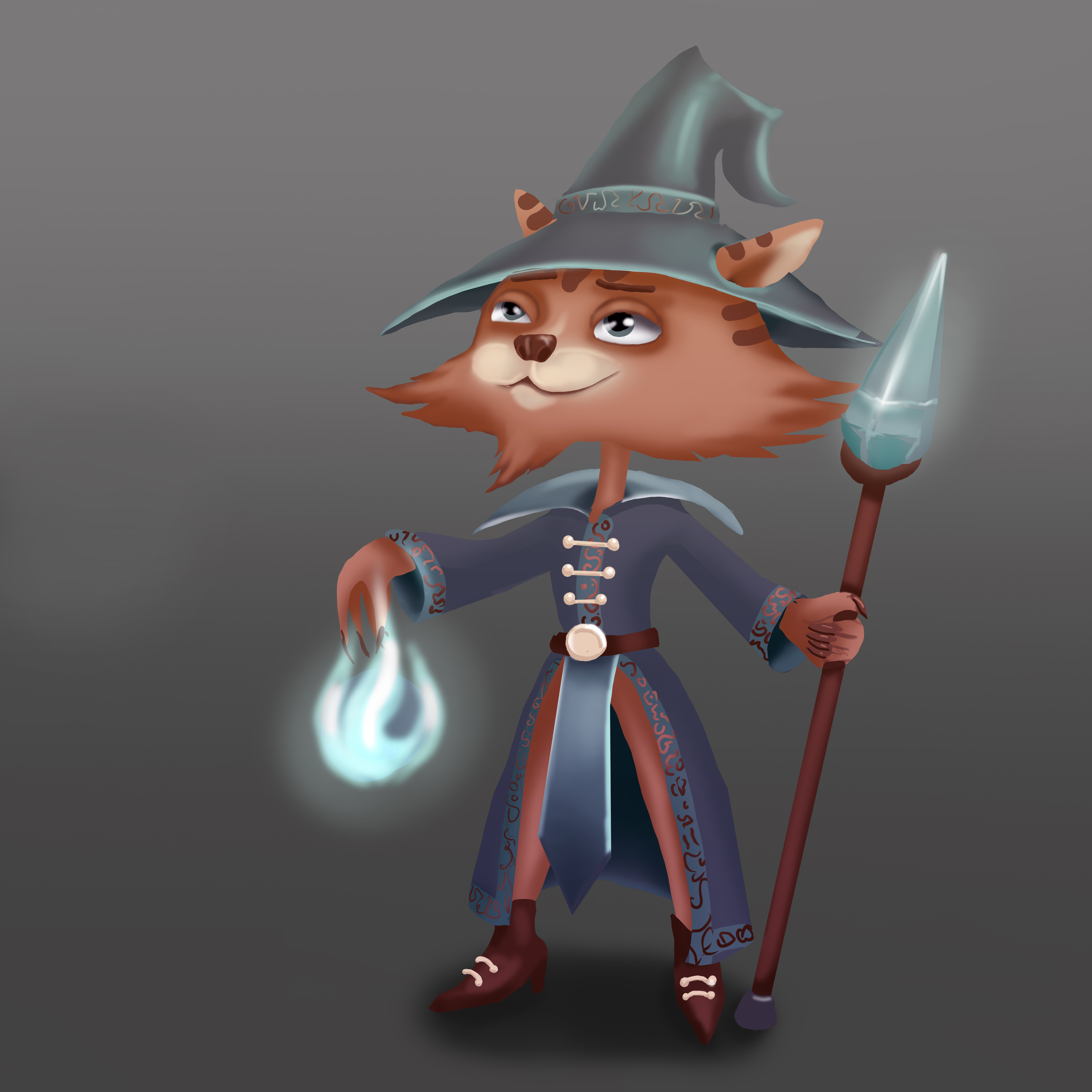 Иллюстрация Кот-маг. в стиле 2d, cg, game dev | Illustrators.ru