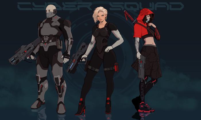 Иллюстрация Cyber squad в стиле 2d | Illustrators.ru