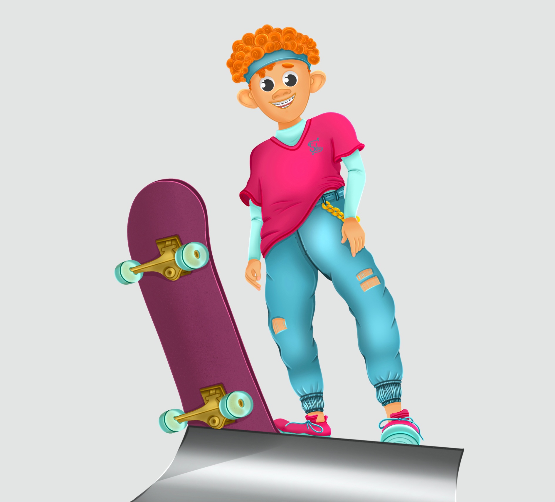 Иллюстрация Скейтер в стиле детский, персонажи, реклама персонажи