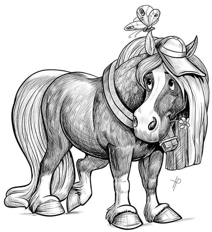 Иллюстрация Старый конь в стиле 2d | Illustrators.ru