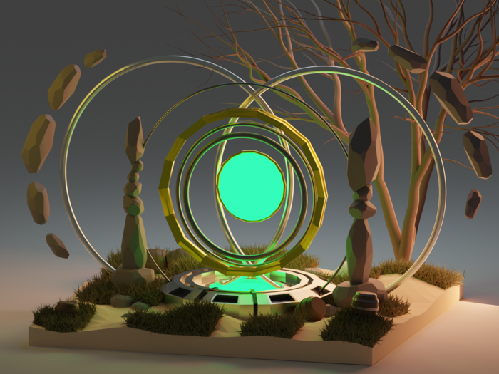 Иллюстрация Портал в стиле 3d | Illustrators.ru