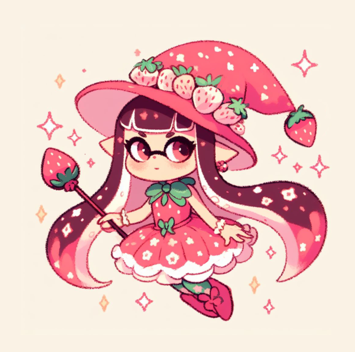 Иллюстрация Splatoon Strawberry Witch | Illustrators.ru