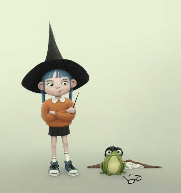 Иллюстрация Маленькая ведьма в стиле 2d | Illustrators.ru