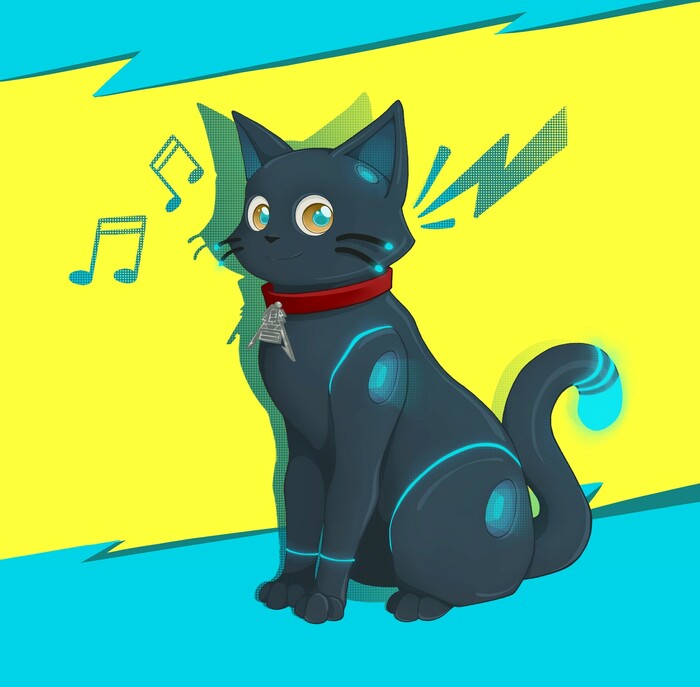 Иллюстрация Hi-Fi Rush / 808 cat art в стиле 2d | Illustrators.ru