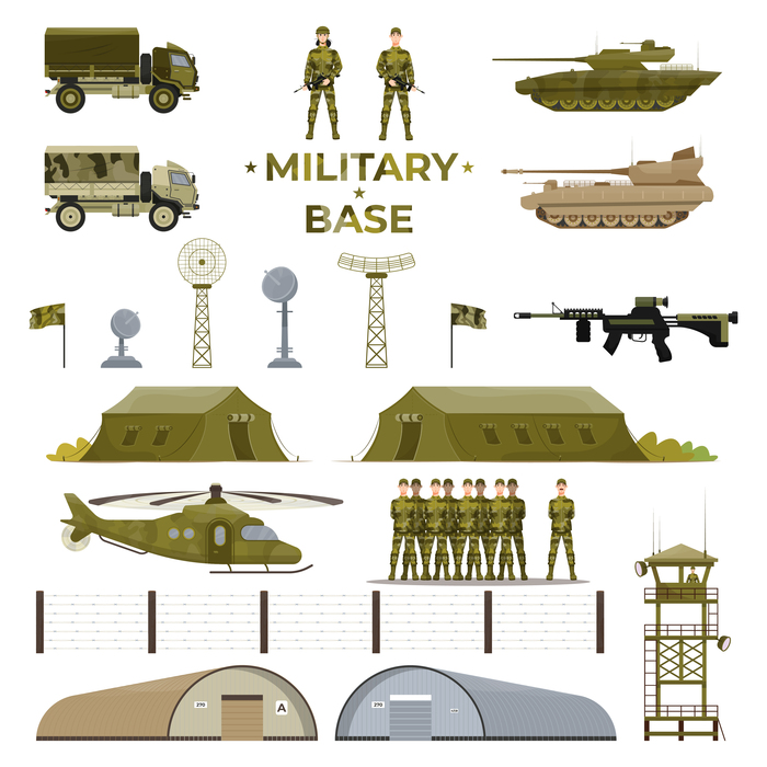 Иллюстрация MILITARY SET в стиле 2d | Illustrators.ru