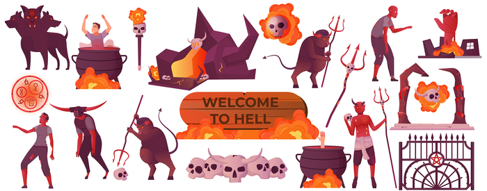 Иллюстрация Hell set | Illustrators.ru