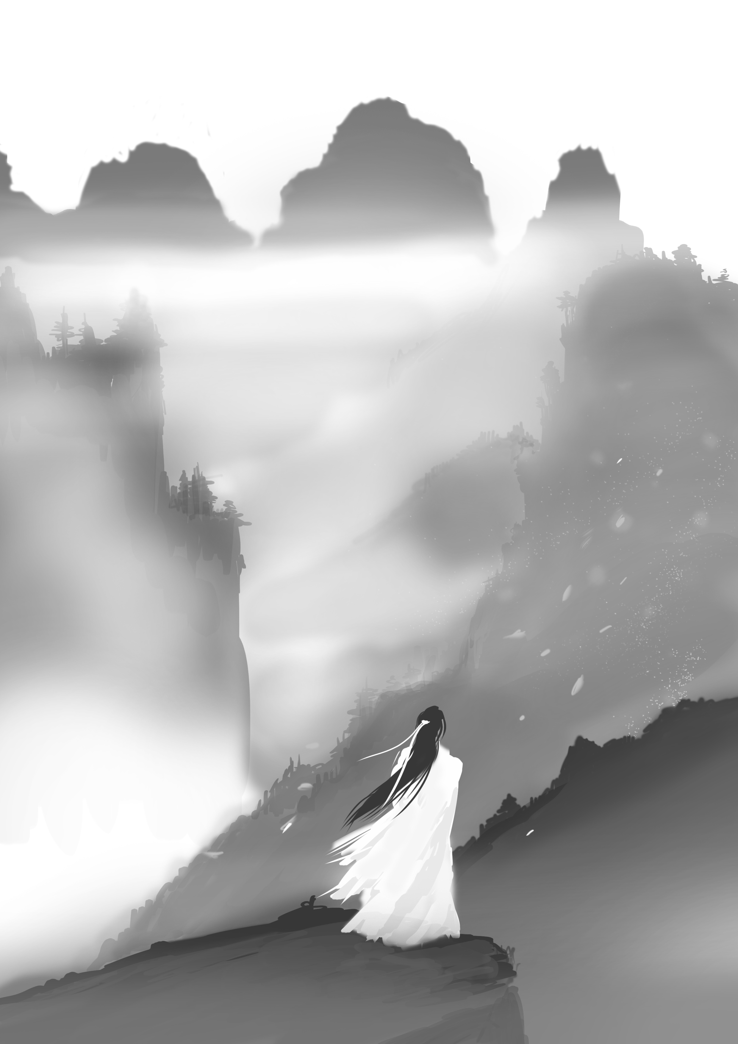 Иллюстрация Пейзаж в китайском стиле в стиле пейзаж