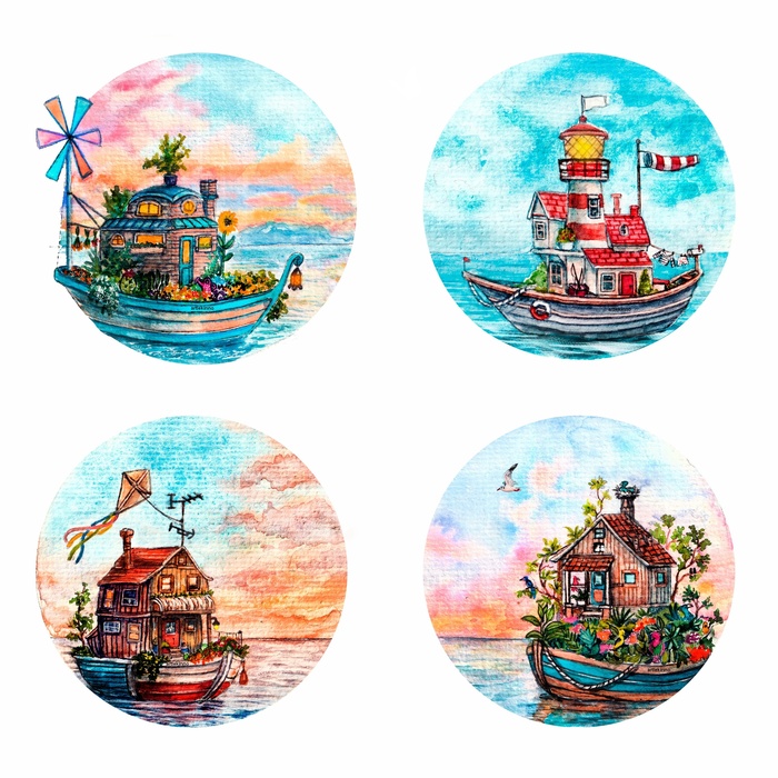 Иллюстрация Корабодомики в стиле детский, персонажи, реализм