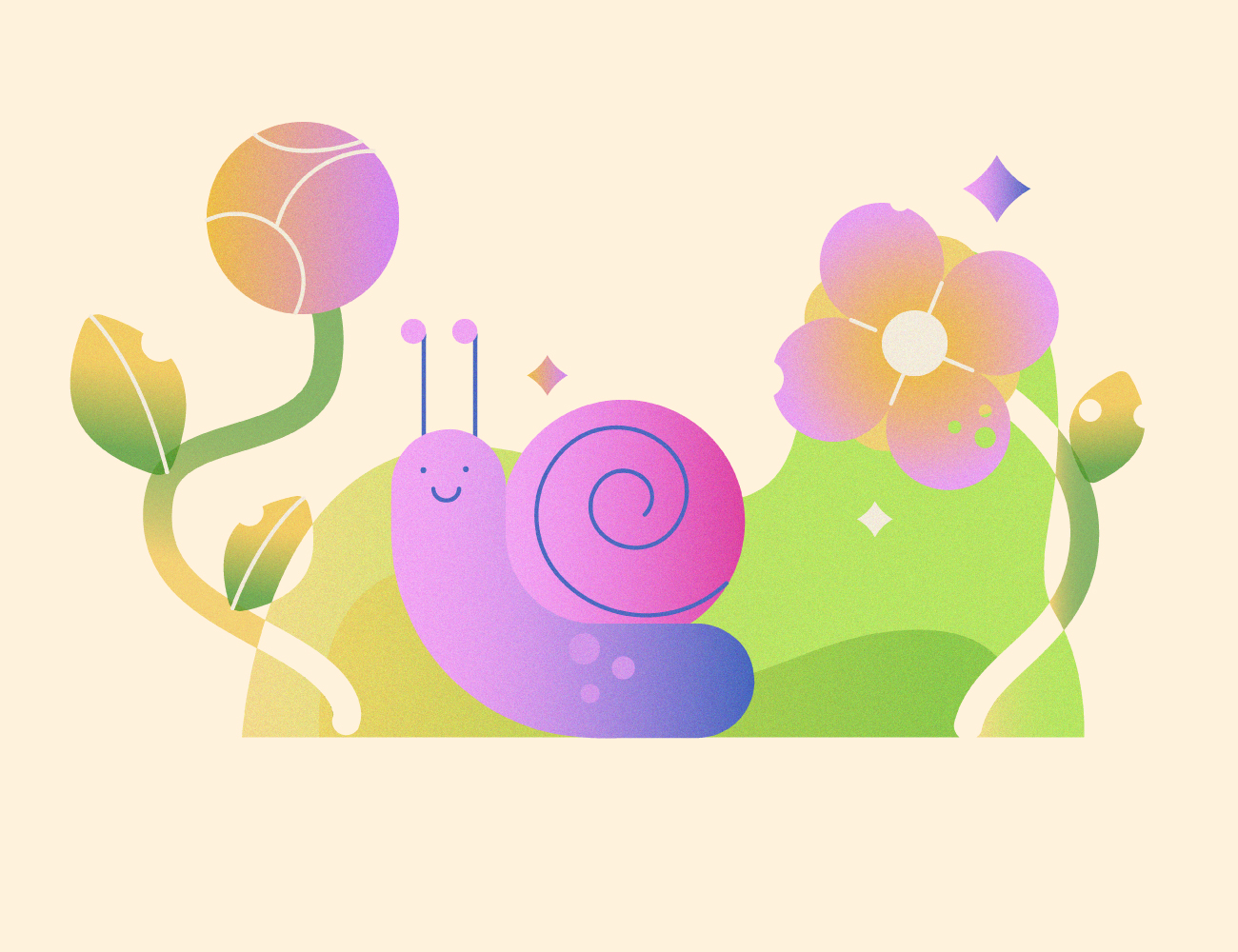 Иллюстрация snail в стиле 2d, абстракция, детский | Illustrators.ru