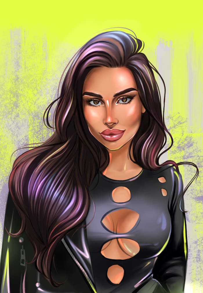 Иллюстрация Girl в стиле кибер панк | Illustrators.ru