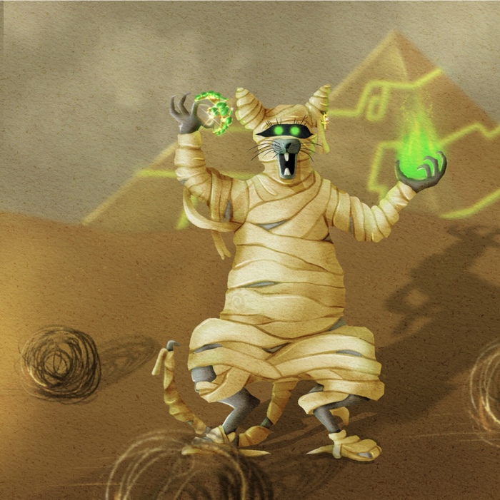 Иллюстрация Ancient rat (rattober 2023) в стиле game dev,