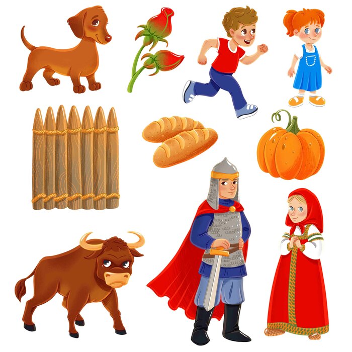 Иллюстрация Персонажи для пособия в стиле детский, персонажи,