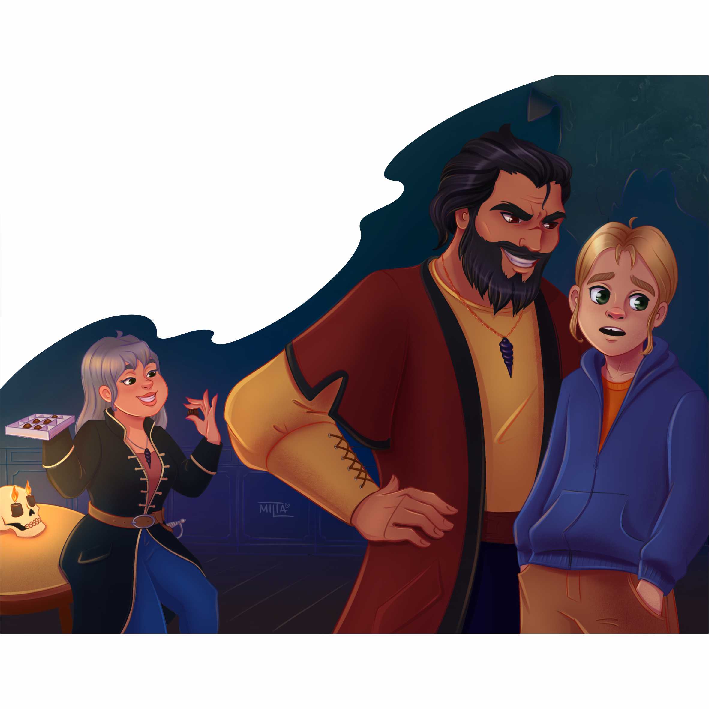 Иллюстрация Мефодий Буслаев. Маг полуночи в стиле 2d, книжная