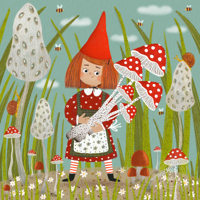 Иллюстрация Необычный букет в стиле детский, персонажи