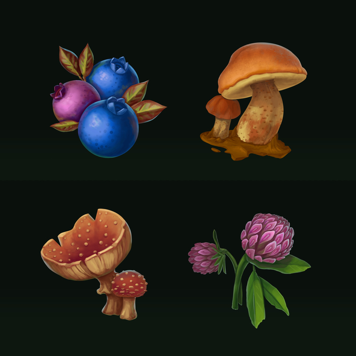 Иллюстрация Иконки, лес в стиле 2d, cg, game dev | Illustrators.ru