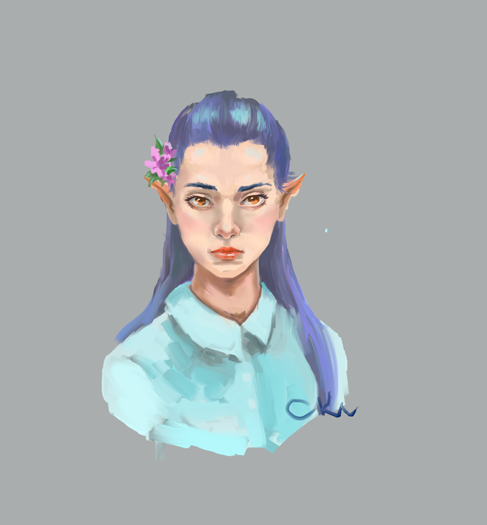 Иллюстрация эльфийка в стиле 2d | Illustrators.ru