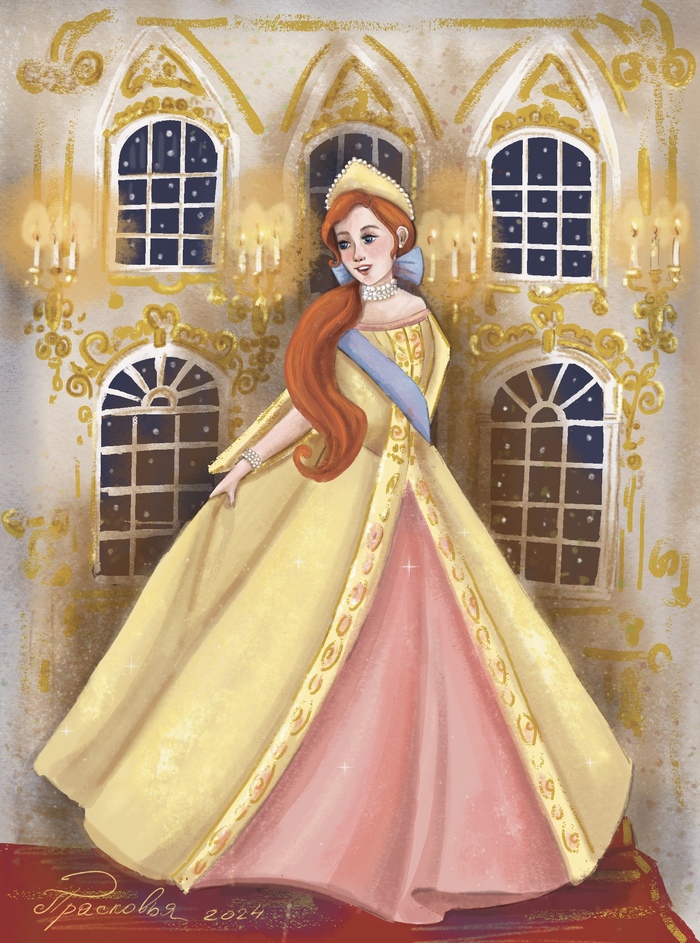 Иллюстрация Анастасия в стиле книжная графика | Illustrators.ru