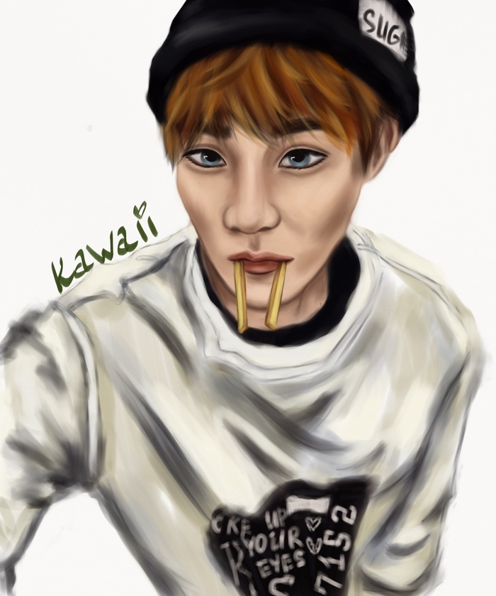 Иллюстрация Suga of BTS в стиле 2d | Illustrators.ru