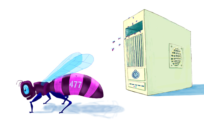 Иллюстрация CyberBees в стиле компьютерная графика