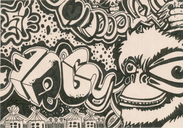 Иллюстрация Yeti в стиле graffiti | Illustrators.ru