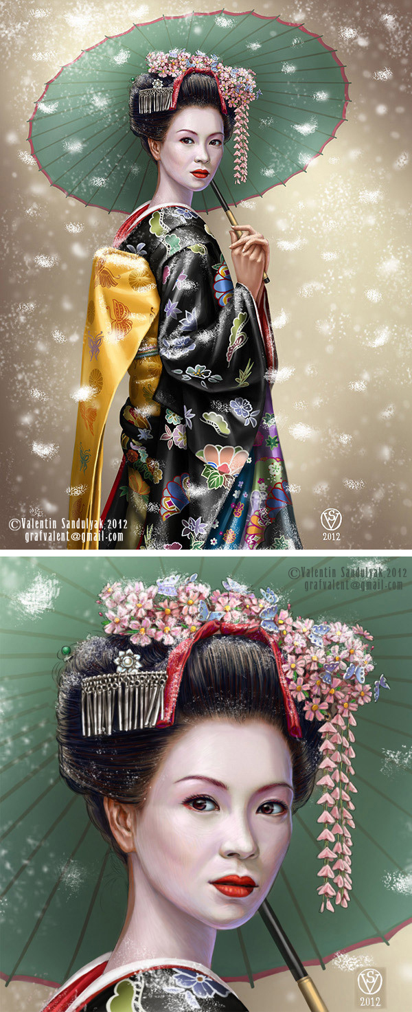 Иллюстрация Geisha в стиле 2d | Illustrators.ru
