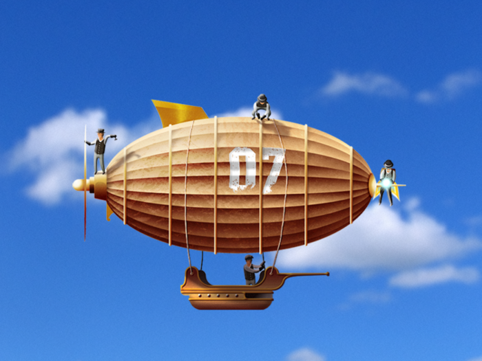 Иллюстрация airship в стиле 2d | Illustrators.ru
