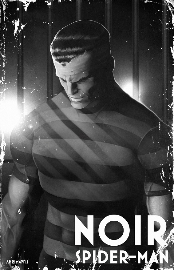 Иллюстрация NOIR Spider-Man - Sandman в стиле cg | Illustrators.ru