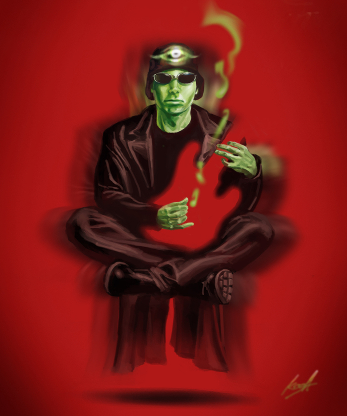 Иллюстрация The alien Joe в стиле компьютерная графика