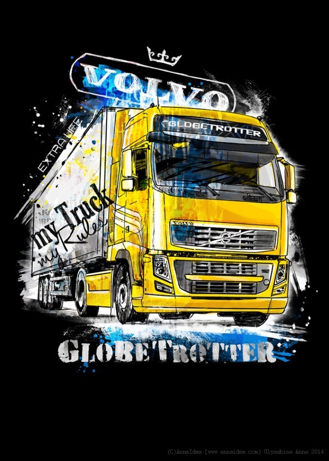 Иллюстрация VOLVO в стиле журнальный | Illustrators.ru