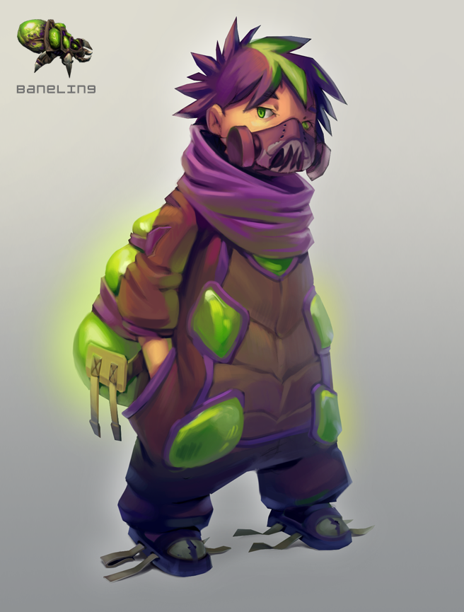 Иллюстрация Baneling humanization в стиле концептуальный