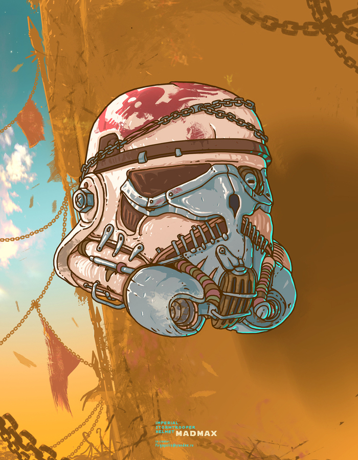 Иллюстрация Imperial Stormtrooper helmet. MadMax. в стиле 2d