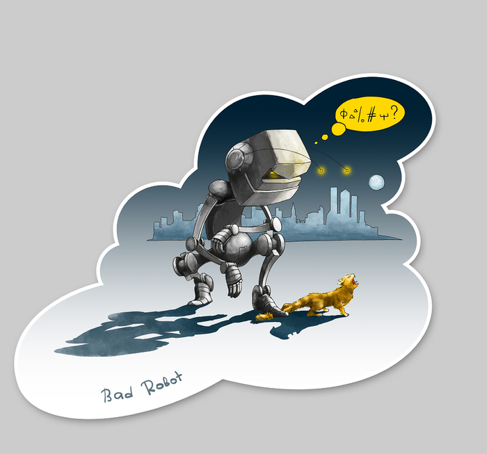 Иллюстрация Bad Robot в стиле 2d | Illustrators.ru