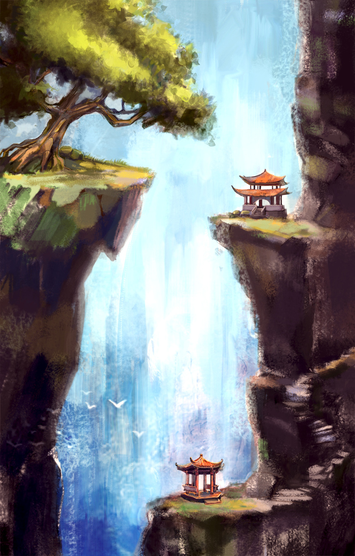 Иллюстрация environment в стиле 2d, cg, концептуальный