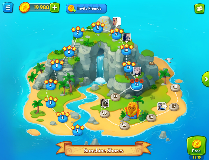 Иллюстрация Карта Island Dash в стиле 2d, game dev