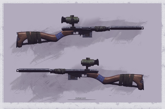 Иллюстрация Homemade rifle в стиле 2d | Illustrators.ru