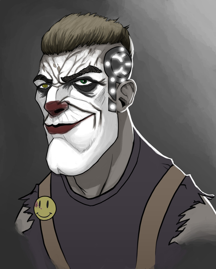 Иллюстрация Клоун в стиле 2d, cg, кибер панк | Illustrators.ru