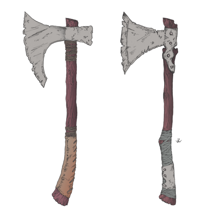 Иллюстрация Axe Concept в стиле 2d, game dev, графика