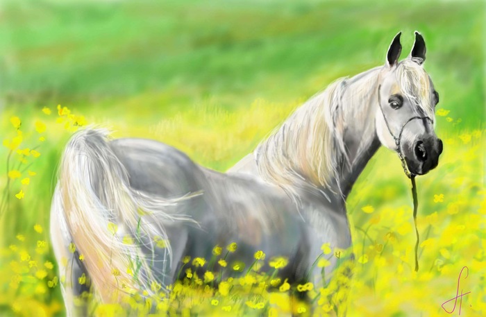 Иллюстрация Конь в стиле компьютерная графика | Illustrators.ru