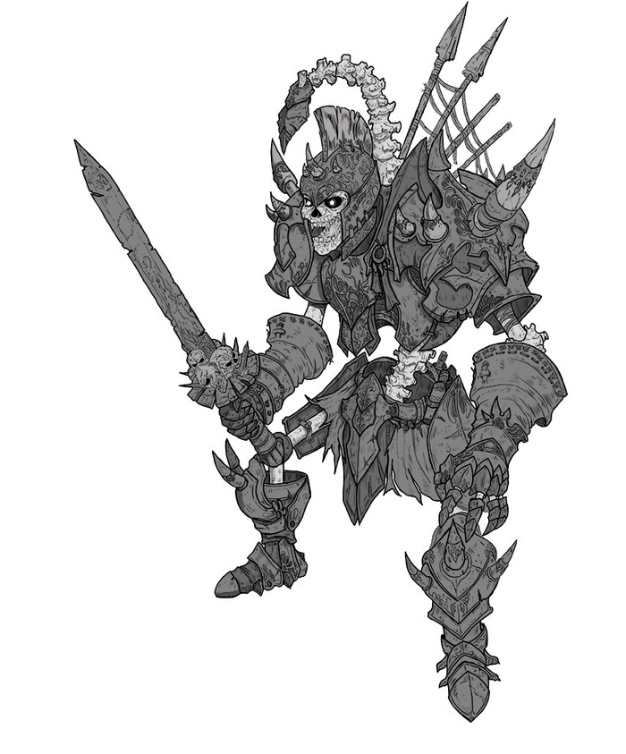 Иллюстрация sceleton в стиле 2d, game dev, концептуальный