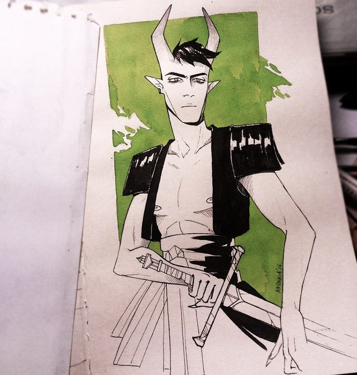 Иллюстрация Djad в стиле графика, персонажи, скетчи