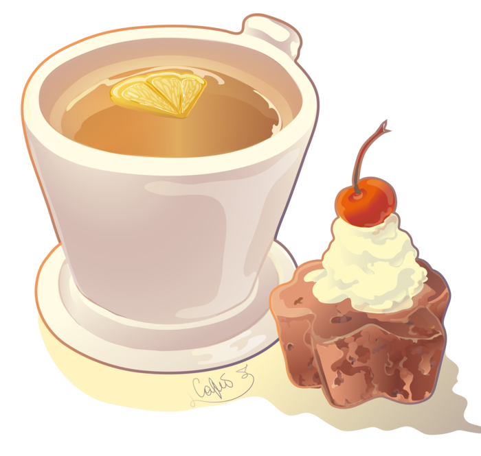 Иллюстрация Время пить чай в стиле компьютерная графика,